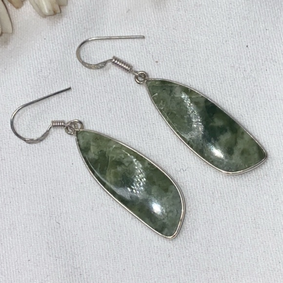 Hand Crafted | Jewelry | Whimsical Green Ocean Jasper Cut Sparkly ...